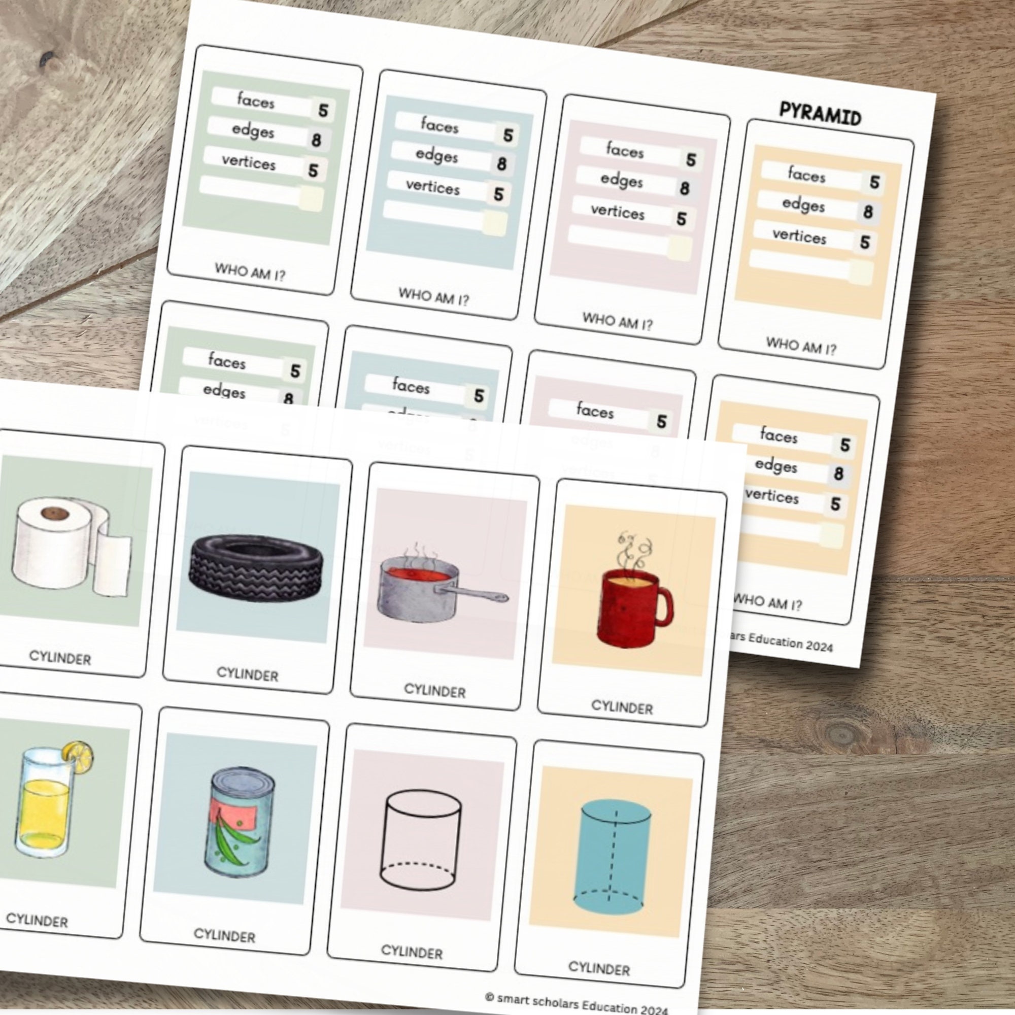 3D Shapes in the Real World Printable Flashcards for Kids With ...