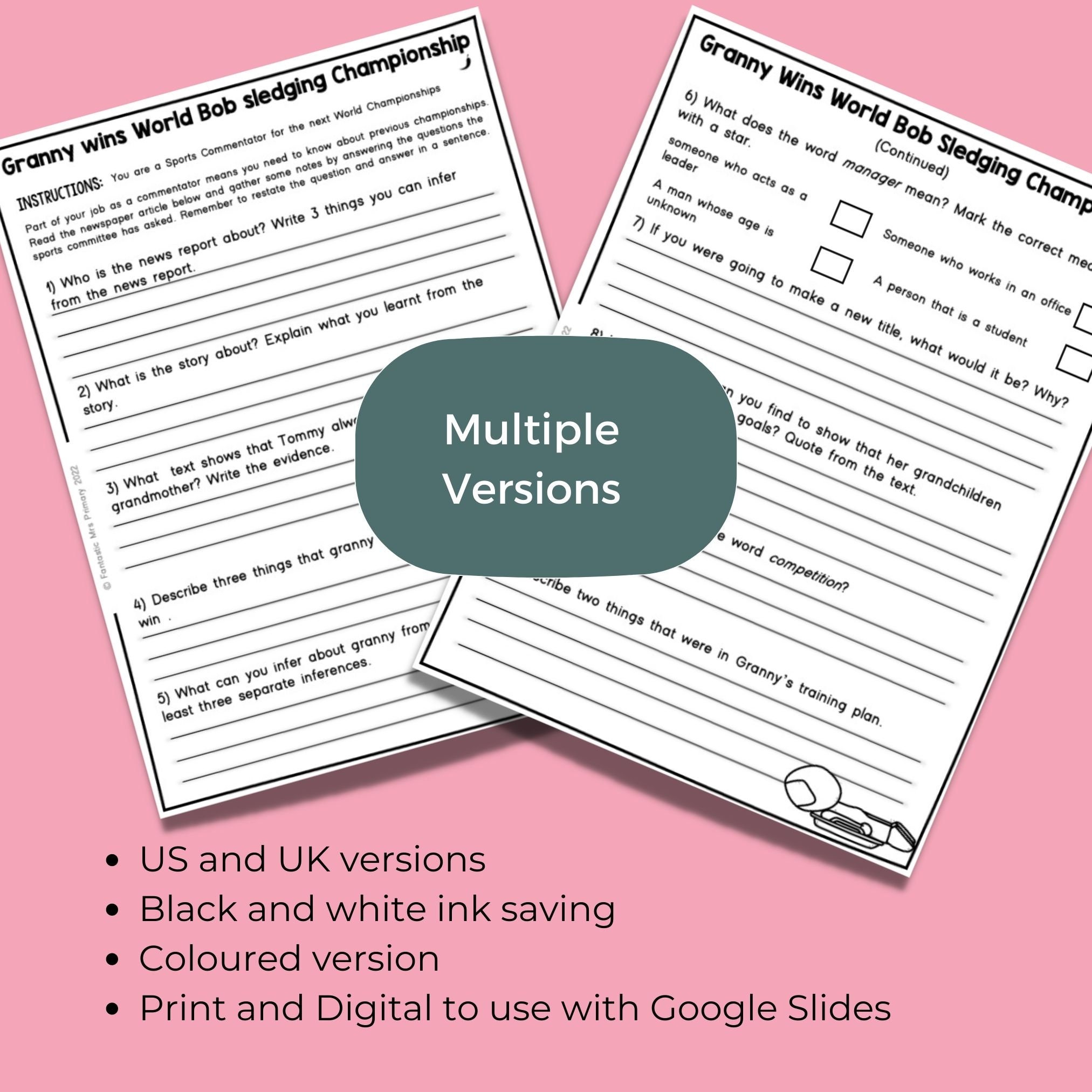 4th Grade Reading Fluency Passages | Reading Comprehension Questions ...