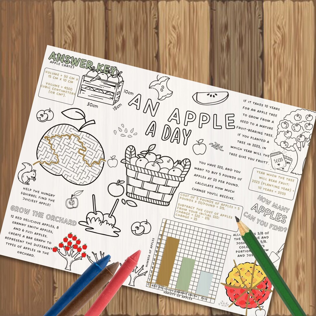 Math Coloring Pages, Autumn Worksheets for Upper Grades - Fall ...