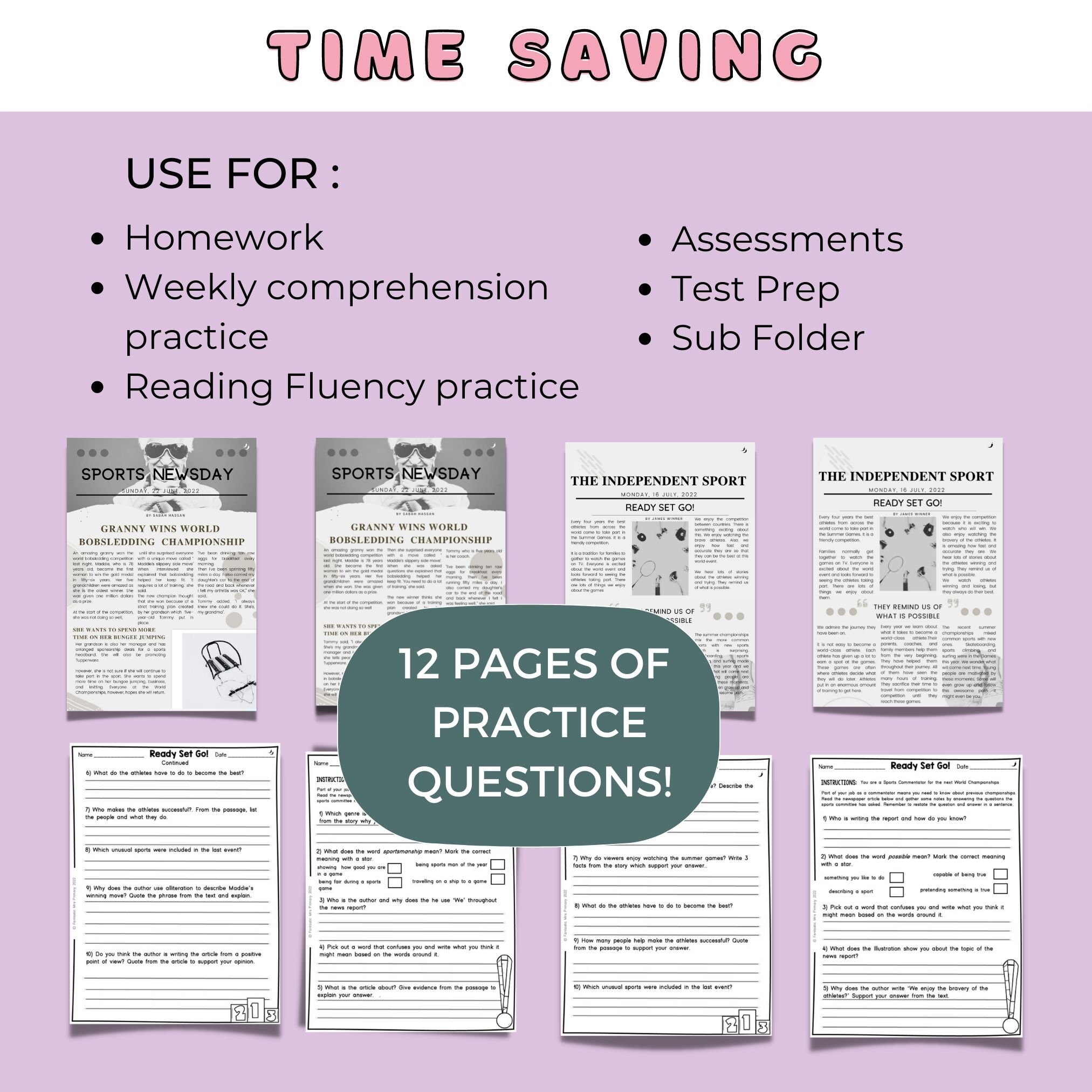 4th Grade Reading Fluency Passages | Reading Comprehension Questions ...