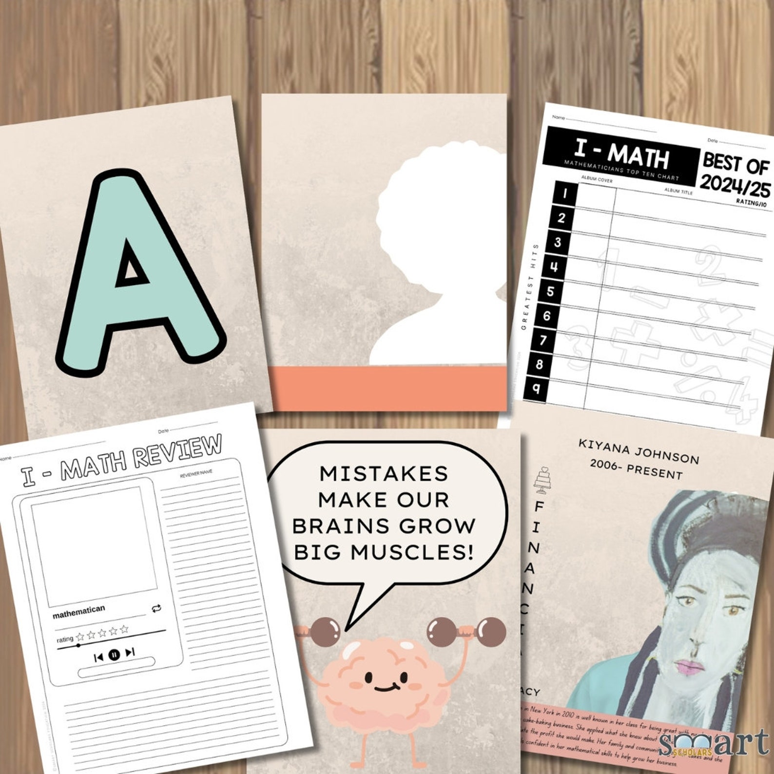 Math Themed Bulletin Board Kit With Boho Letters, Mindset Posters ...