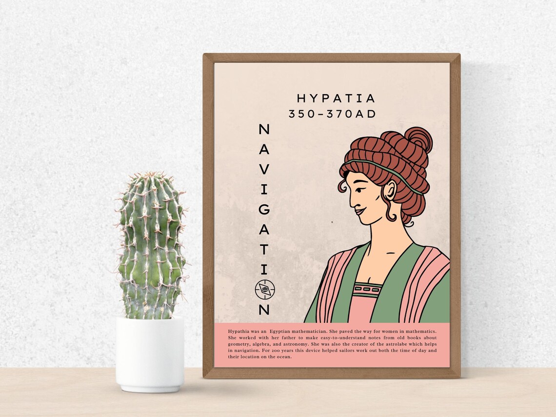 Famous Mathematicians Posters , Set of 8 Wall Prints, Printable Math ...