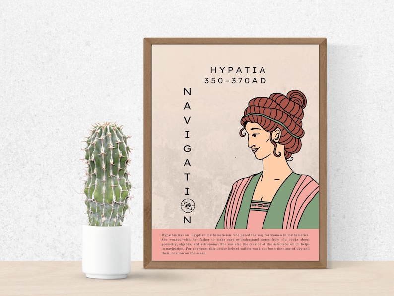 Famous Mathematicians Posters , Set of 8 Wall Prints, Printable Math ...