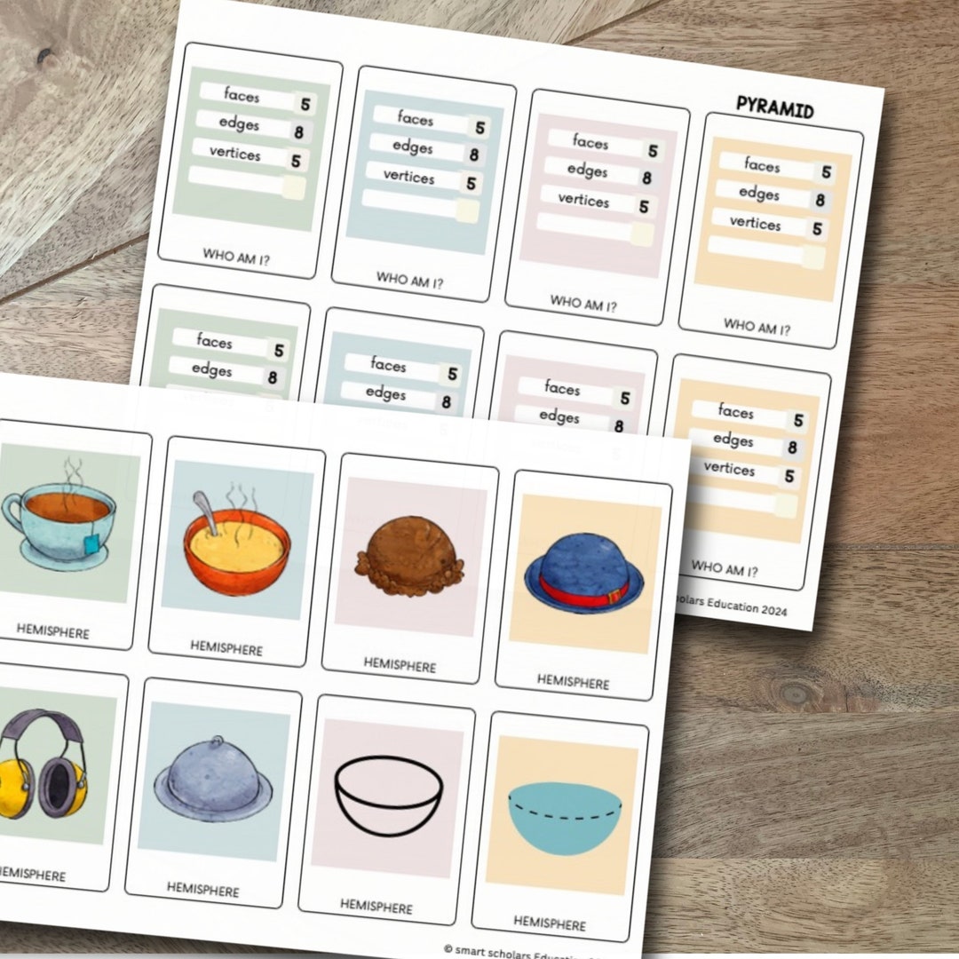 3D Shapes in the Real World Printable Flashcards for Kids With ...