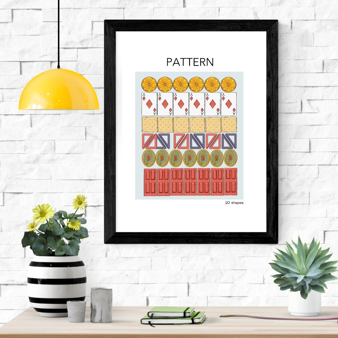 2D Shapes Math Poster Printable for Boho Classroom Bulletin Board, Real ...