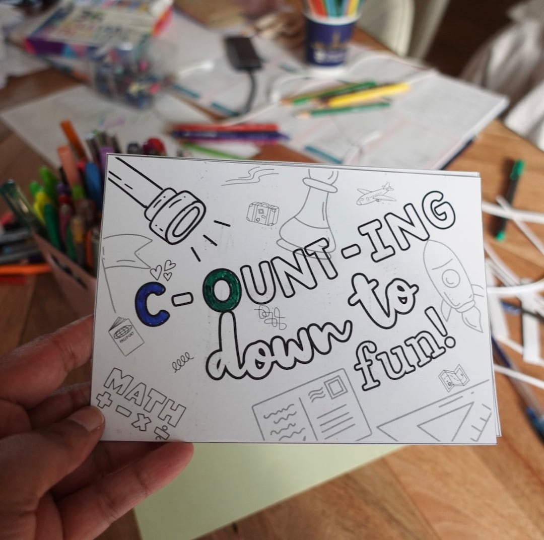 Back to School Postcards, Printable, Kids Colouring Set, With ...