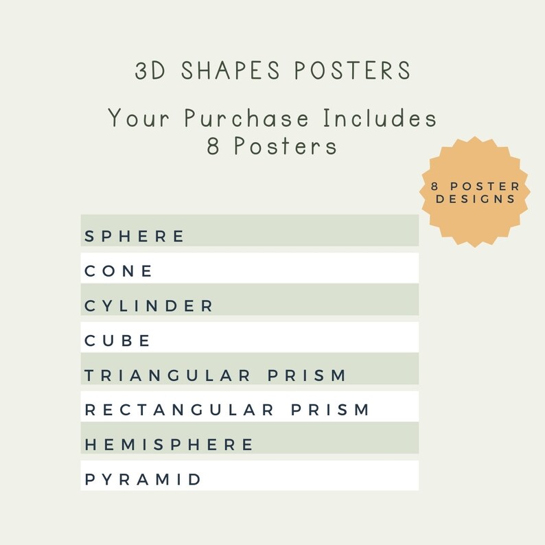 3D Shape Math Posters, Boho Classroom Decor, Real World Geometry ...