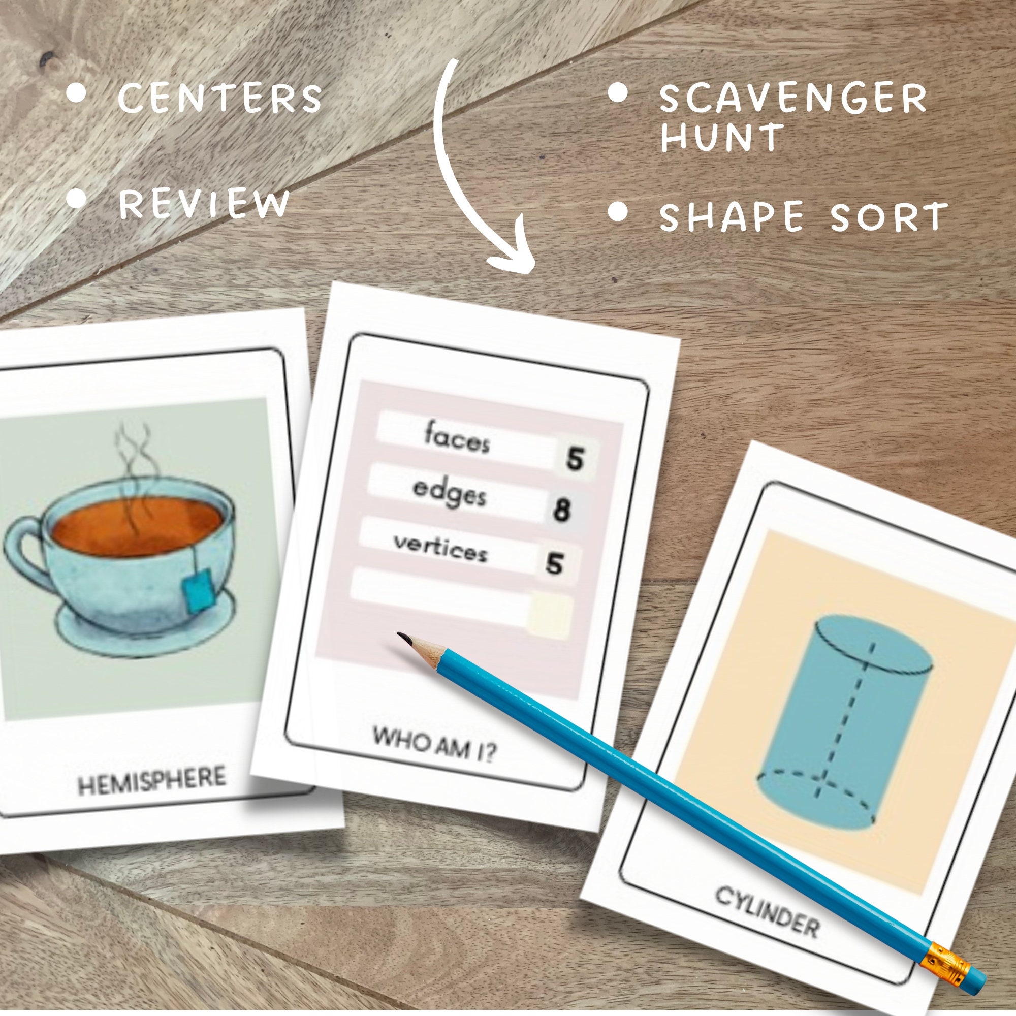 3D Shapes in the Real World Printable Flashcards for Kids With ...