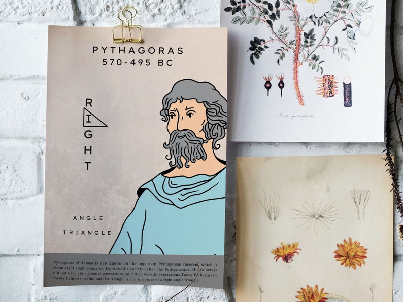 Famous Mathematicians Posters Set of 8 Wall Prints - Etsy