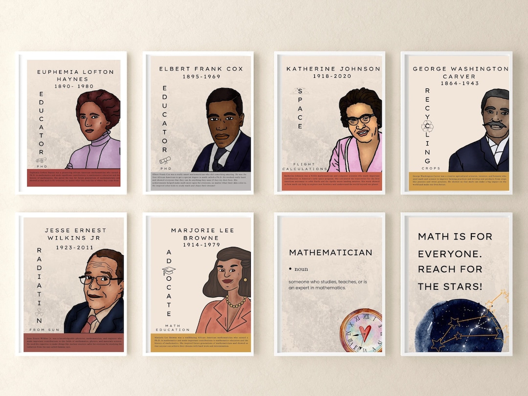 Mathematician Poster Set to Teach Black History, Gift for a Math ...