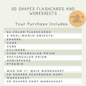 3D Shapes in the Real World Printable Flashcards for Kids With ...