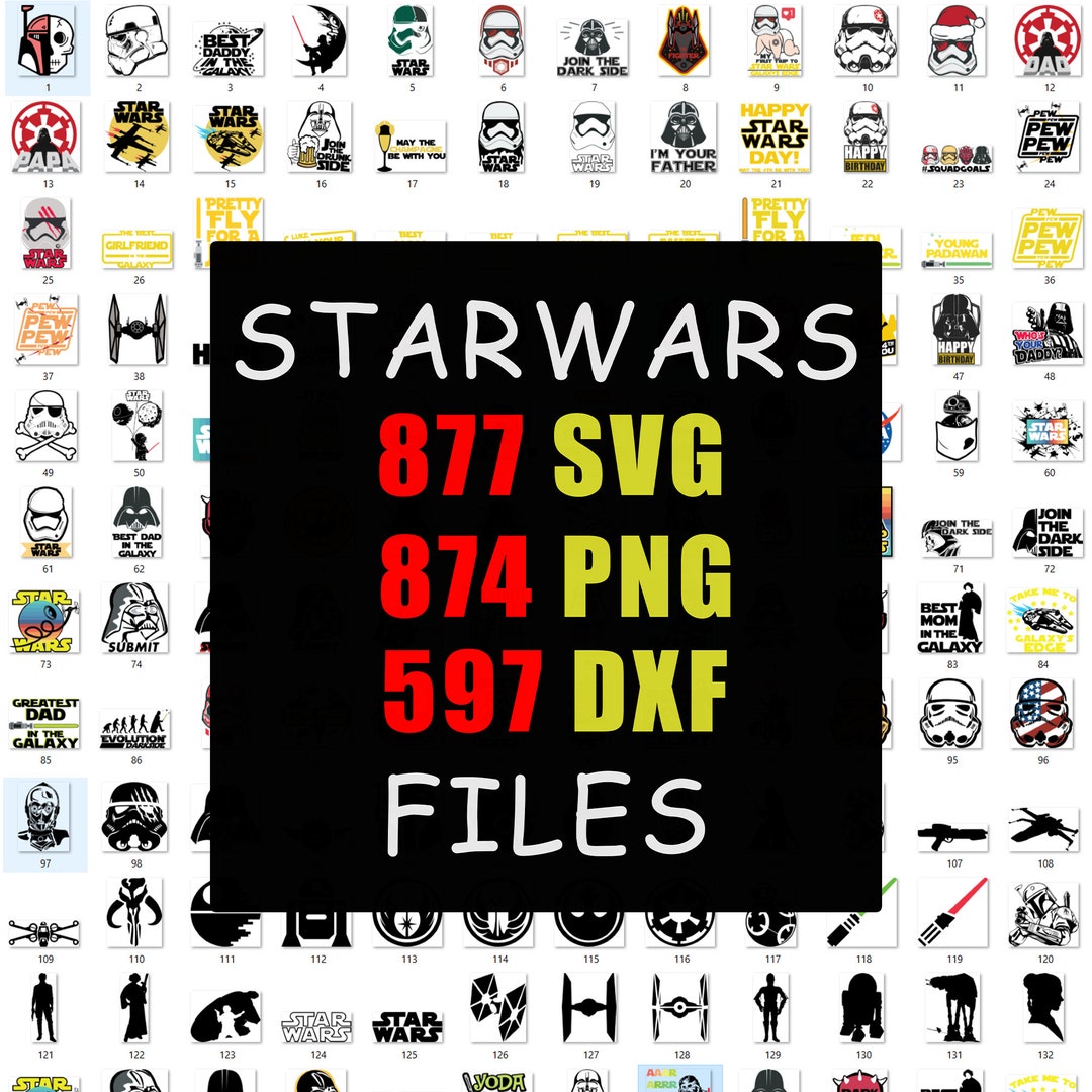 Star Wars Svg Bundle, 2000 Star Wars Files, Star Wars Cut Files, Darth ...