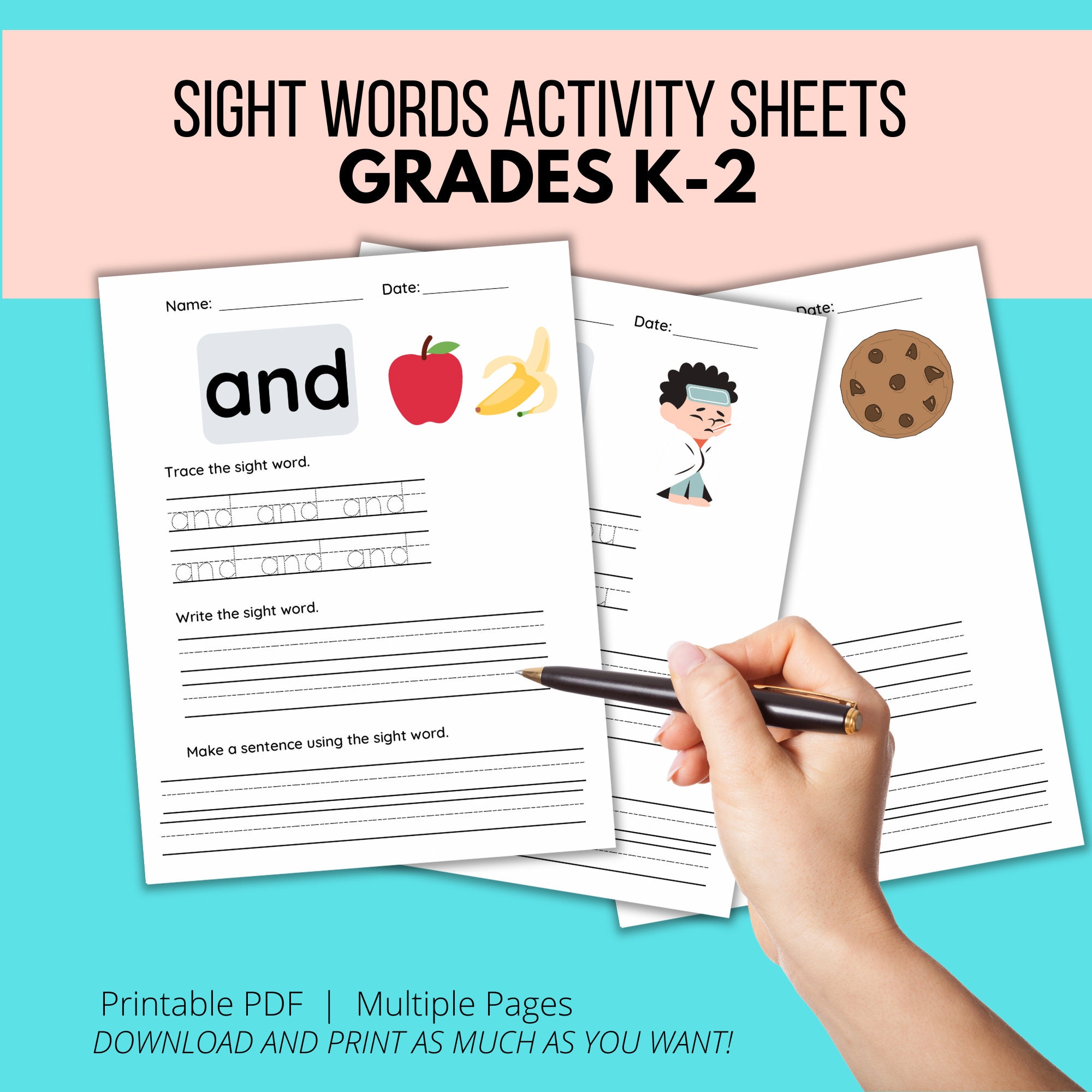 Sight Words Activity Sheets Fry List (1-10) - Etsy