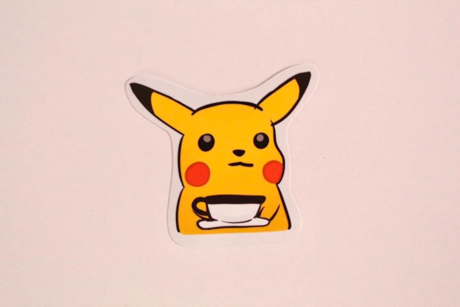 Pikachu Drinking Coffee - Etsy