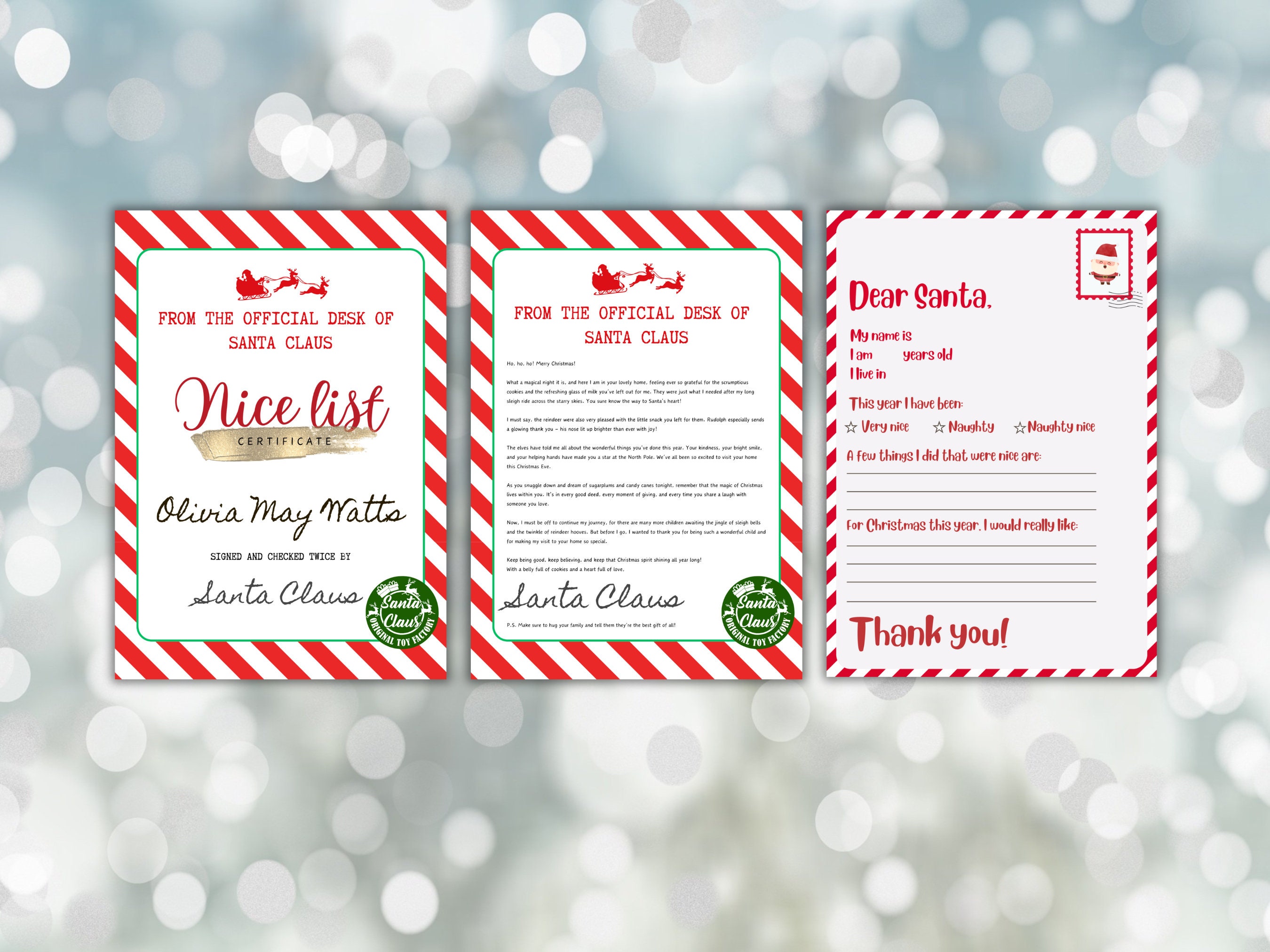 Editable Letter From Santa Secret Santa Ideas Santa Letters - Etsy