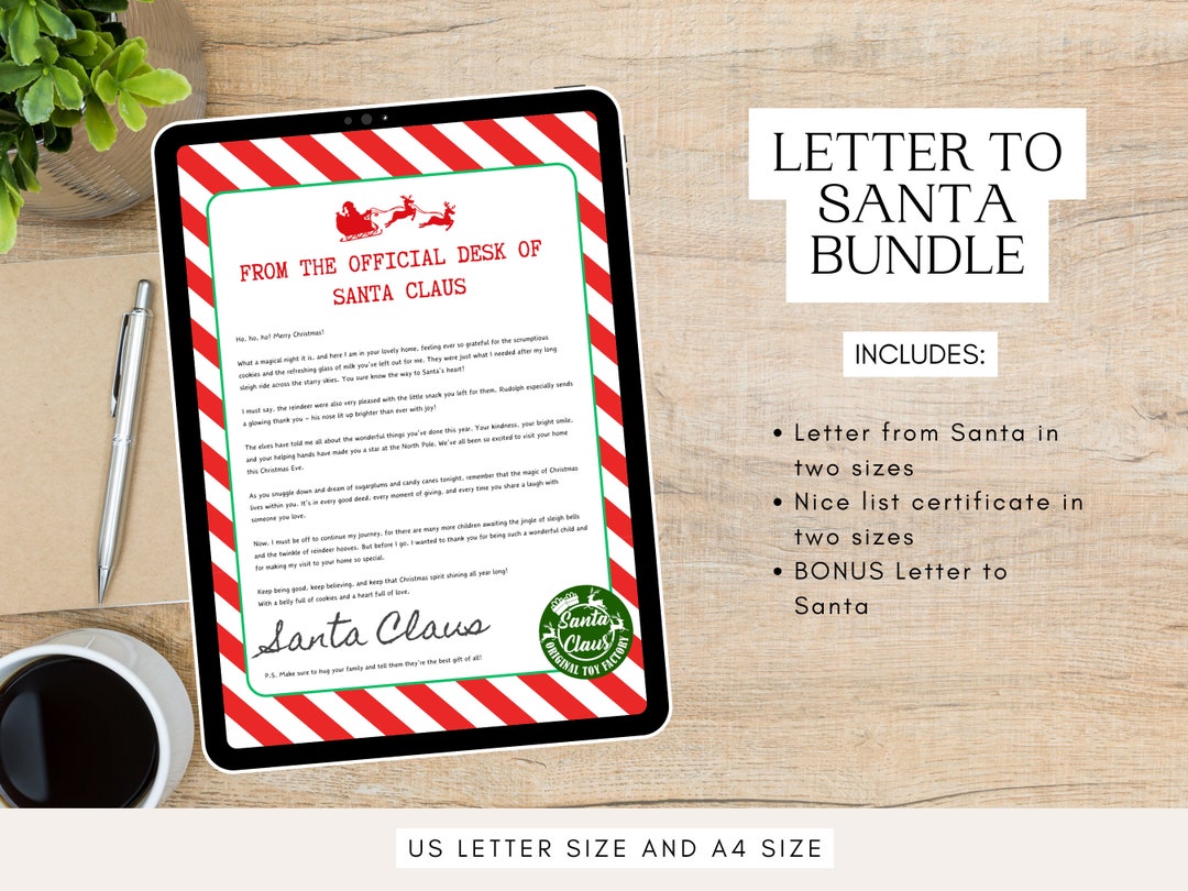 Editable Letter From Santa Secret Santa Ideas Santa Letters - Etsy