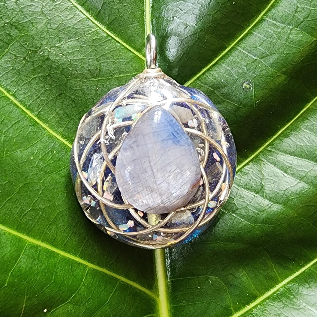 Shungite Vortex Pendant, Silver Rodin Coil, Sapphire & Kyanite - Etsy