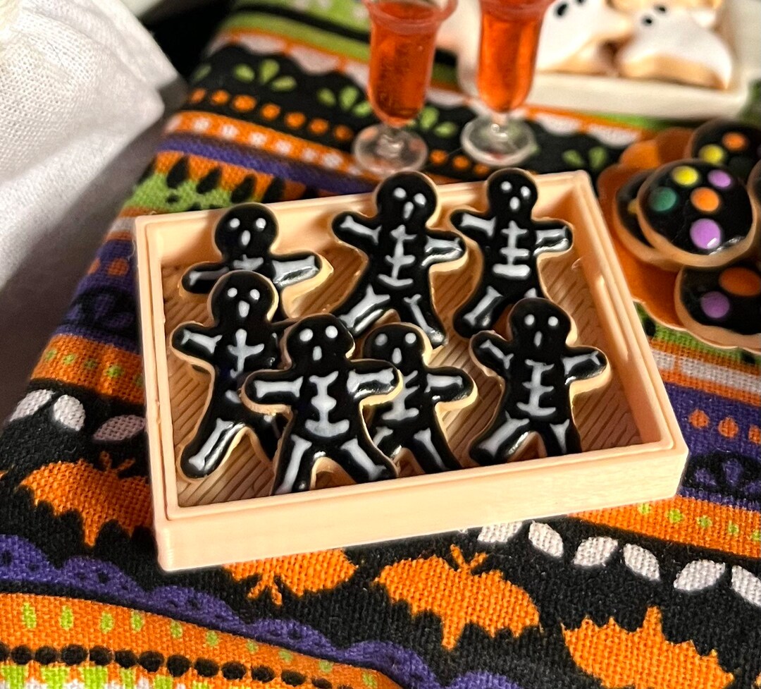 1:12 Scale Halloween Skeleton Cookies (6) for Miniature Dolls - Etsy