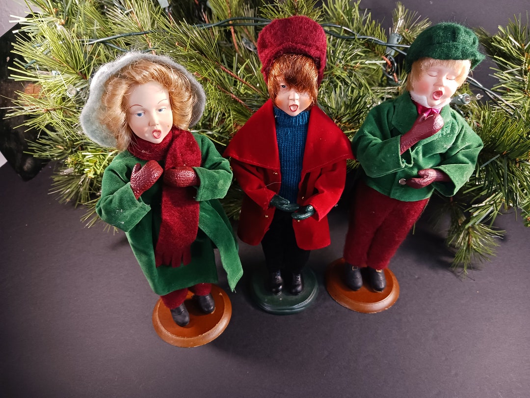 Set of 3 Vintage Christmas Carolers Figurines - Charming Holiday Trio ...