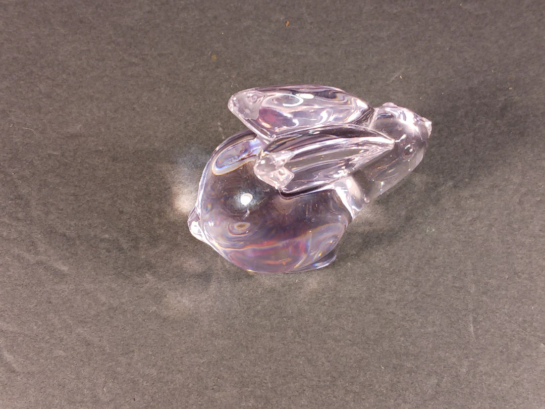 Oneida Pink Crystal Bunny Figurine Blown and Hand Cut Glass Rabbit - Etsy