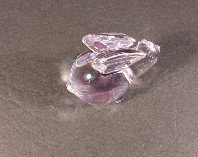 Oneida Pink Crystal Bunny Figurine Blown and Hand Cut Glass Rabbit - Etsy