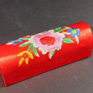 Red Floral Lipstick Case With Mirror Compact and Stylish Holder-prom ...