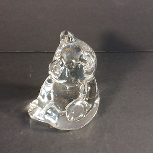 Vintage Clear Lead Crystal Glass Teddy Bear Figure Paperweight ...