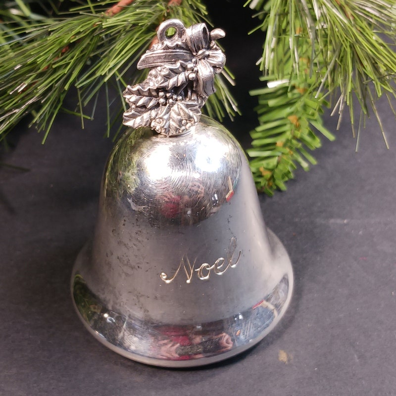 Silver Bell Ornament - Etsy