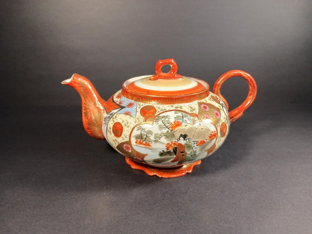 Vintage Geshia Teapot -double Sided Scenic Chinese Teapot - Geisha ...