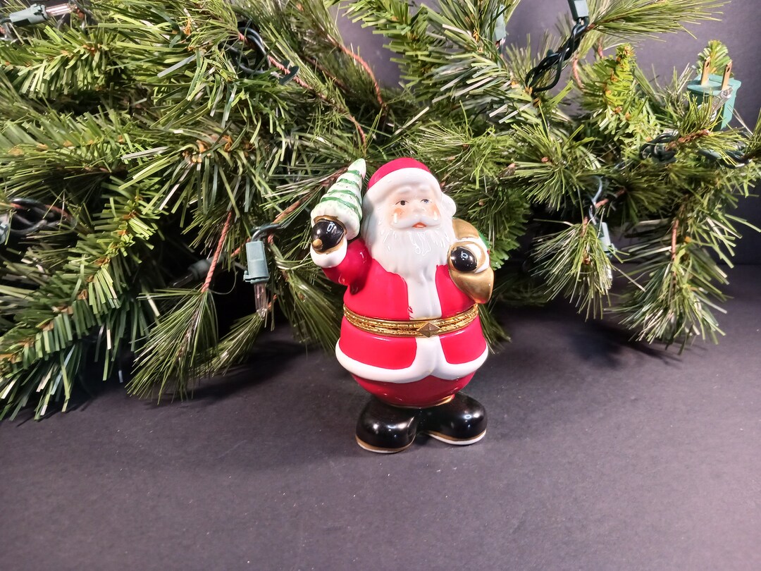Bombay Santa Trinket Box With Unscented Candle Adorable Holiday Decor ...