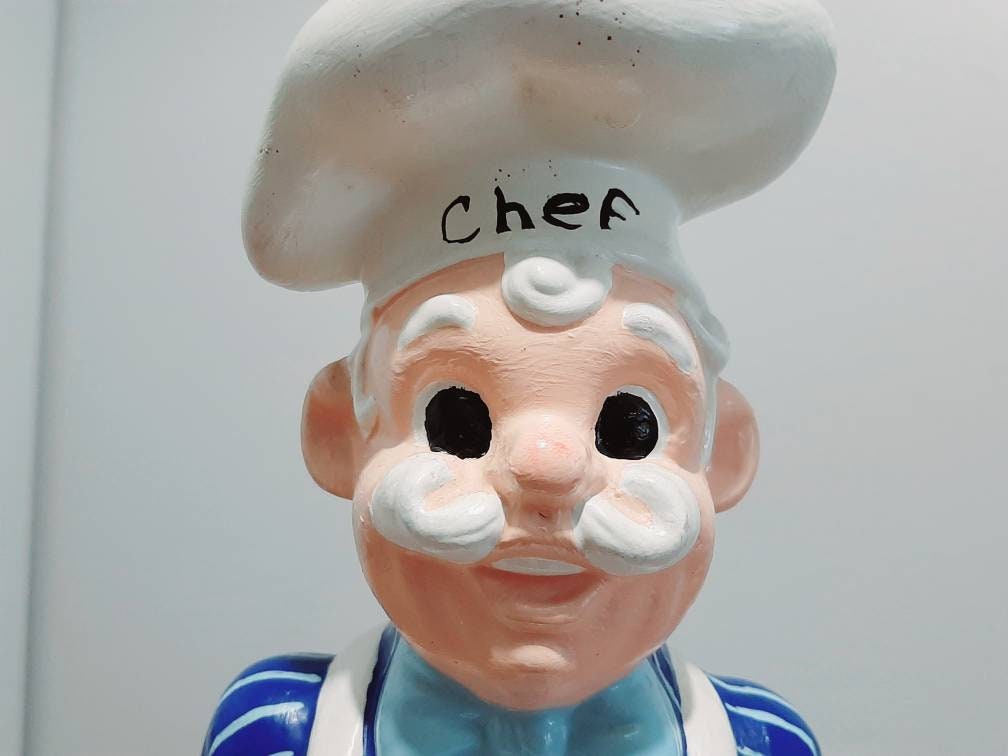 Vintage Ceramic Chef Kitchen Utensils Holder Hand-painted Utensils ...