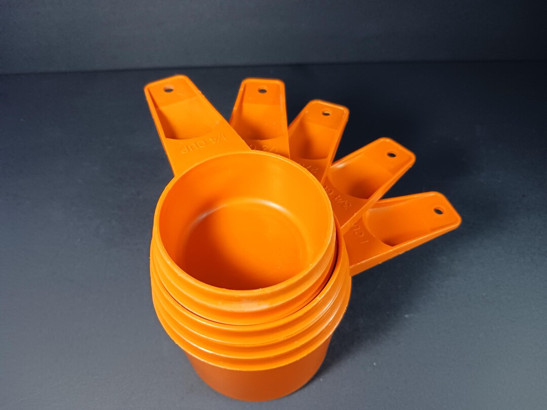 1970s Tupperware Nesting Measuring Cups Set - Harvest Orange Measuring ...