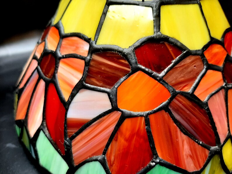Art Deco Tiffany Style Stained Glass Lamp Shade With Etsy