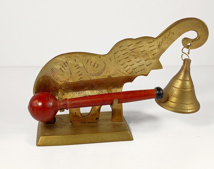 Elephant Shaped Meditation Bell With Wooden Gong – Zen Decor -trunk up ...