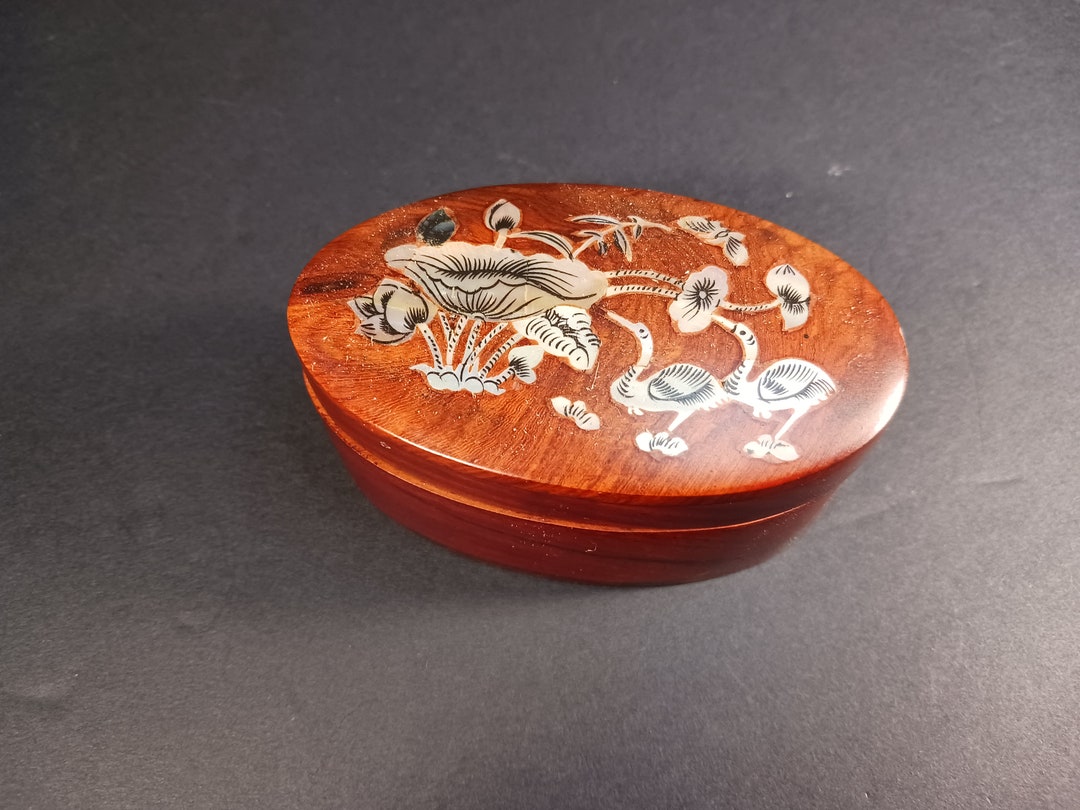 Vintage Jewerly Box - Asian Abalone Shell Inlay Wood Jewelry Box ...