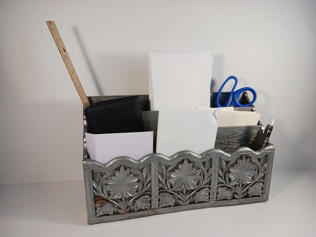 Vintage Letter Holder Plastic Rack With White Inlays Office Desk ...