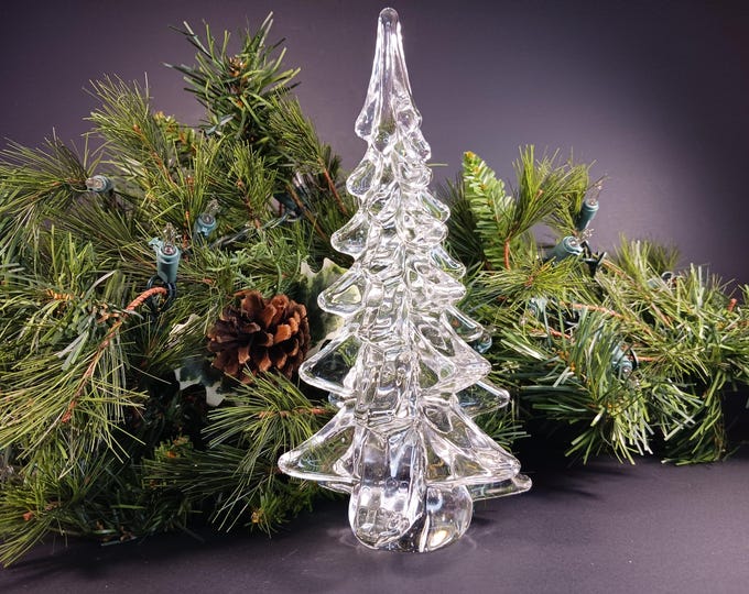 Art Glass Clear Christmas Tree – Vintage Christmas Decor-handblown ...