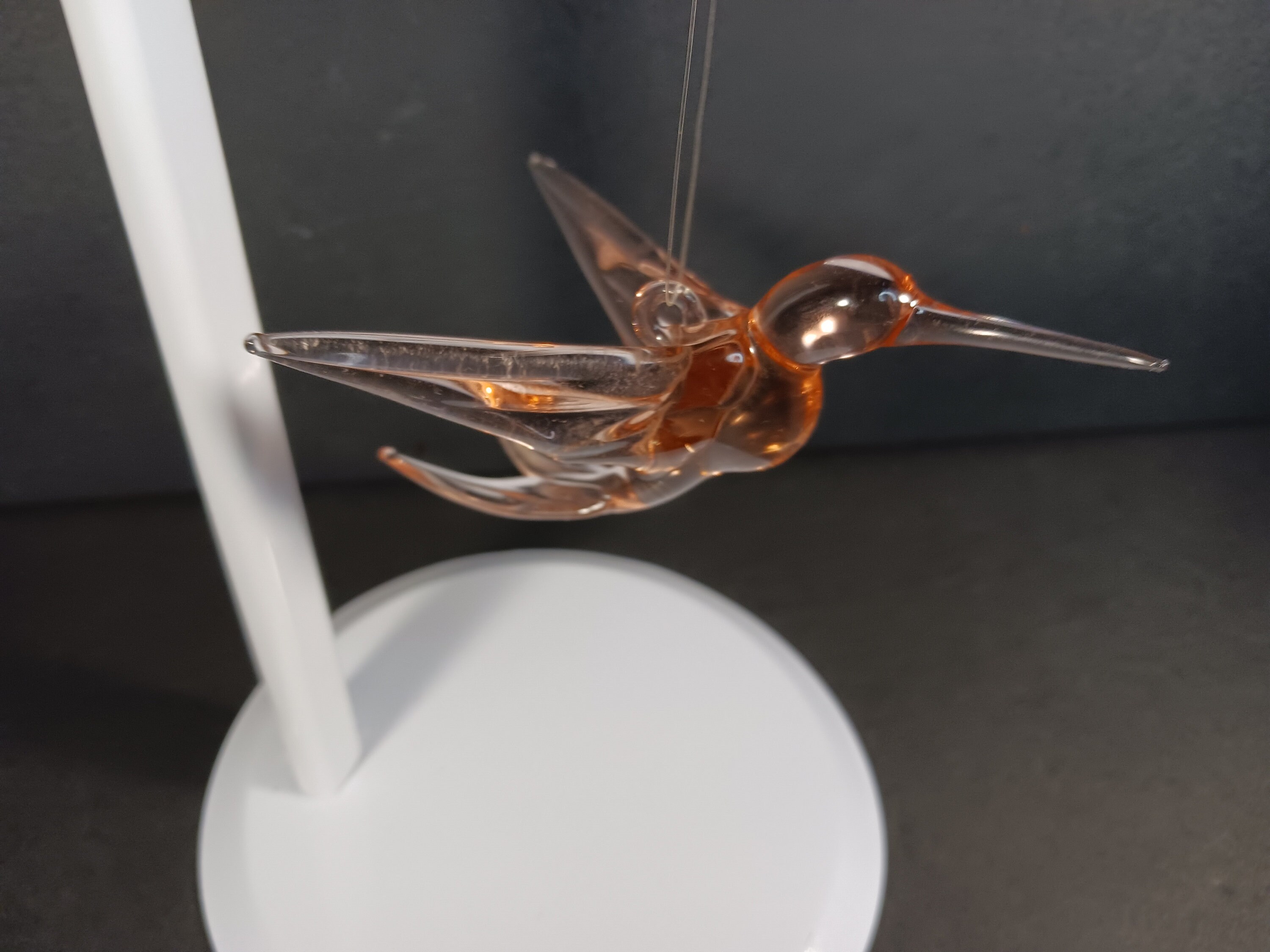 Blown Glass Hummingbird Blown Glass Figurine Pink Glass Hummingbird ...