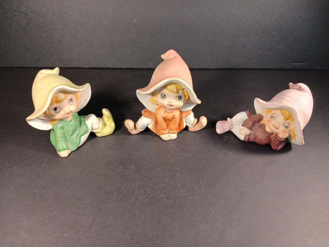 Vintage Homco Elves-homco Ceramic-pixies Homco Fairies houseplant Decor ...