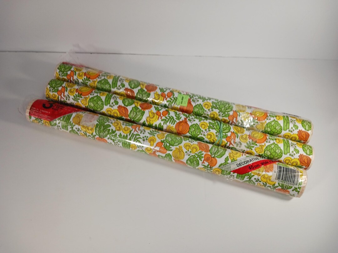 Vintage Contact Paper -mushroom, Artichoke, Onion - Comark Plastic ...