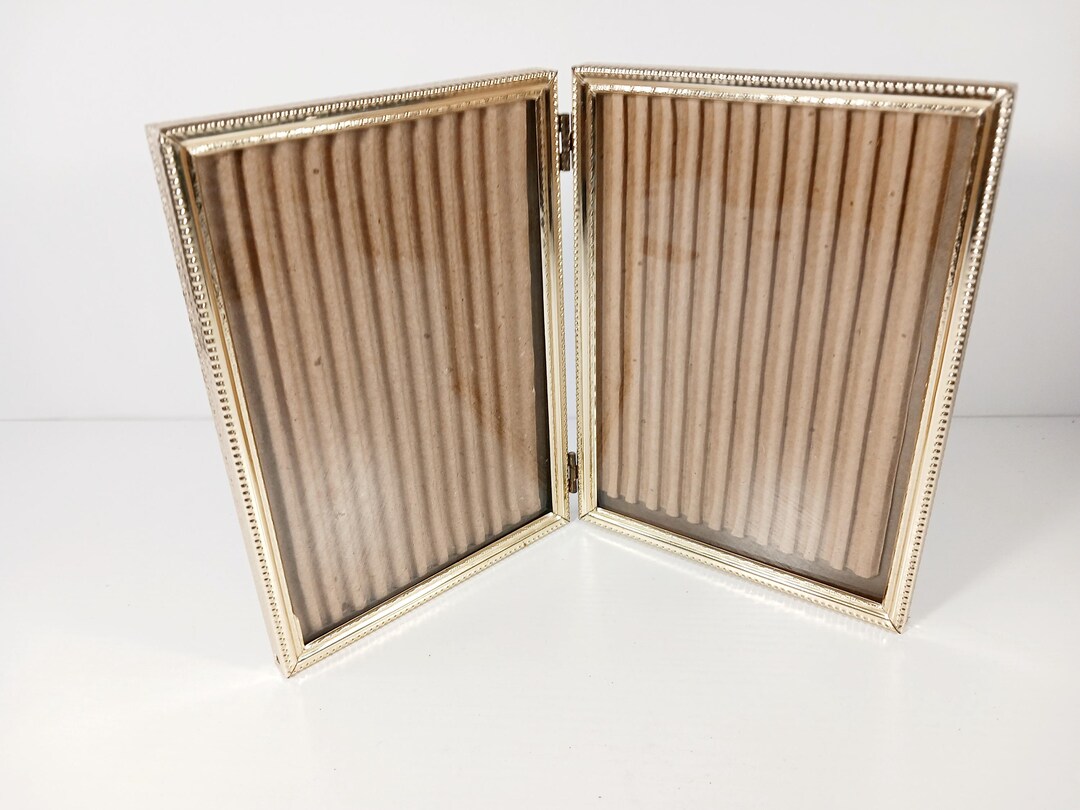 Vintage Silver Double Picture Frame – Hinged Frames – 10.5 Inches Wide ...