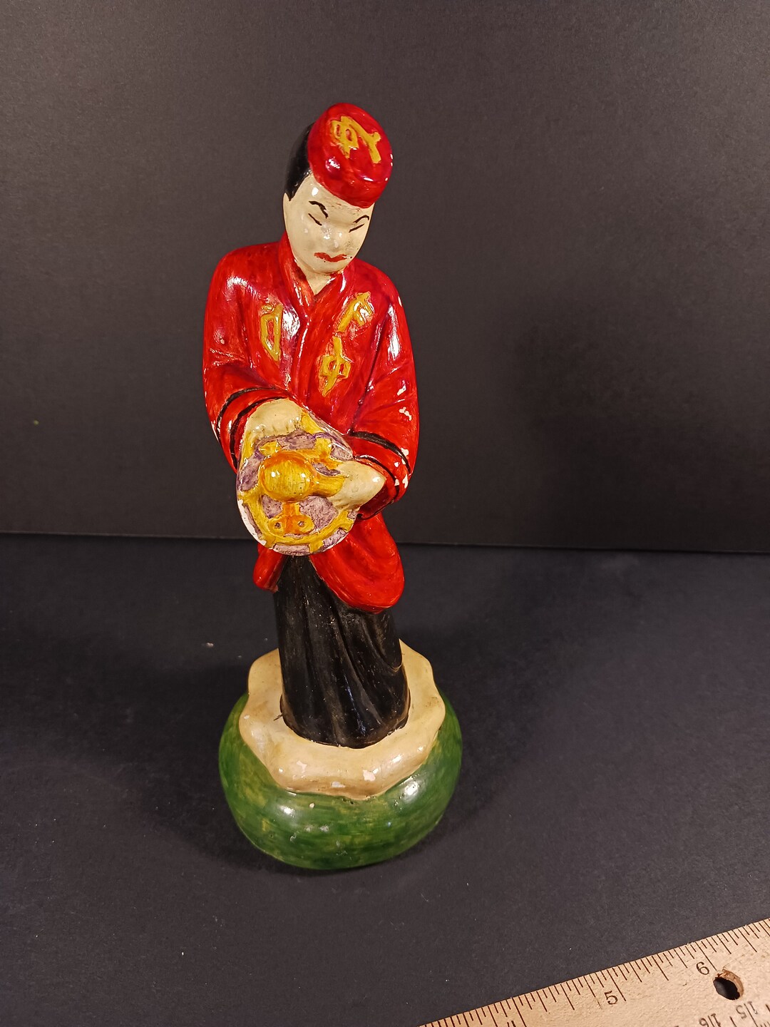 Vintage Chalkware Oriental Lady Figurine – Hand-painted Asian Decor ...