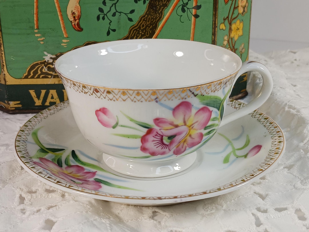 Beautiful Merit Occupied Japan Floral Tea Cup and Saucer Set -vintage ...