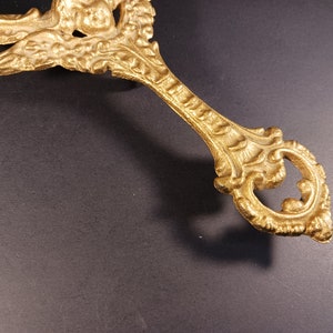 Antique Hand Mirror Gilded Cast Iron Art Cherub Hand Mirror Gold Tone ...