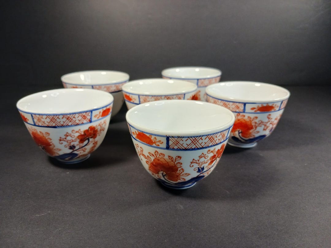 Yang Cheng Porcelain Sake Cups – Hand Painted – Set of 6 – Guangzhou ...