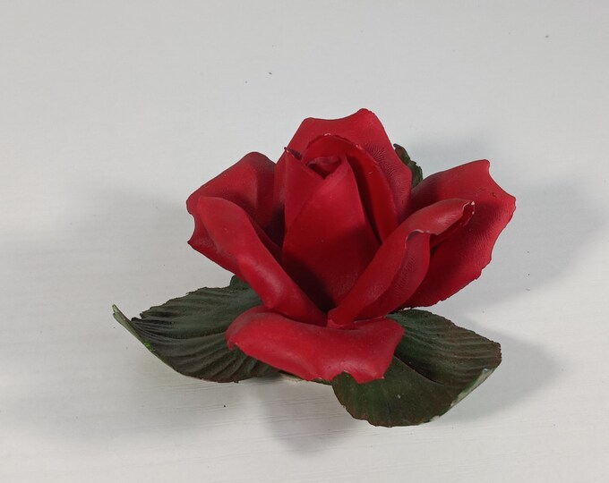 Vintage Capodimonte Rose -napoleon Italy Fine Porcelain Red Rose ...