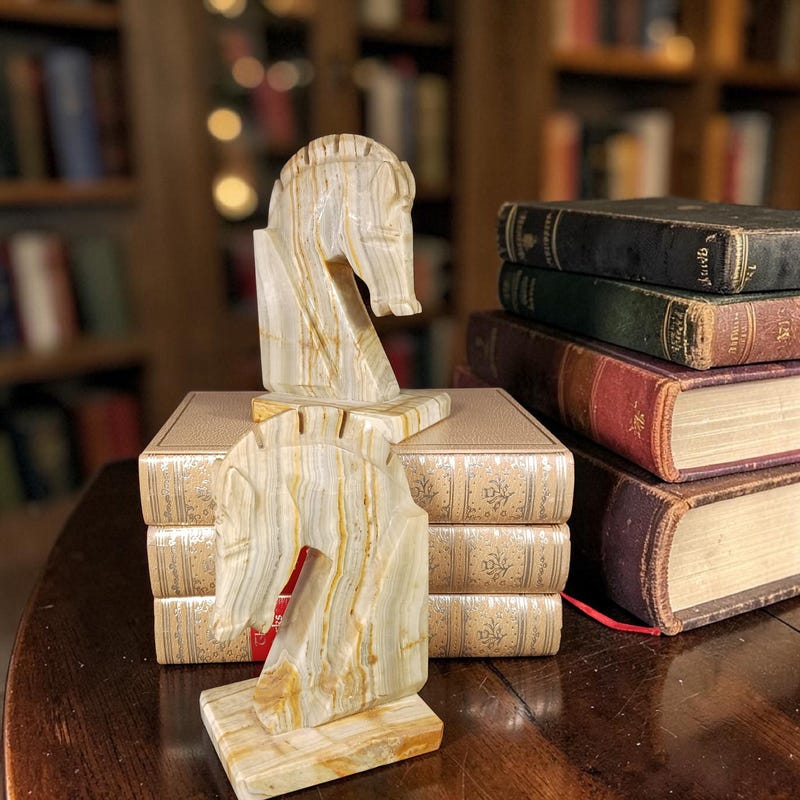 Bookends Horse Head Onyx - Etsy