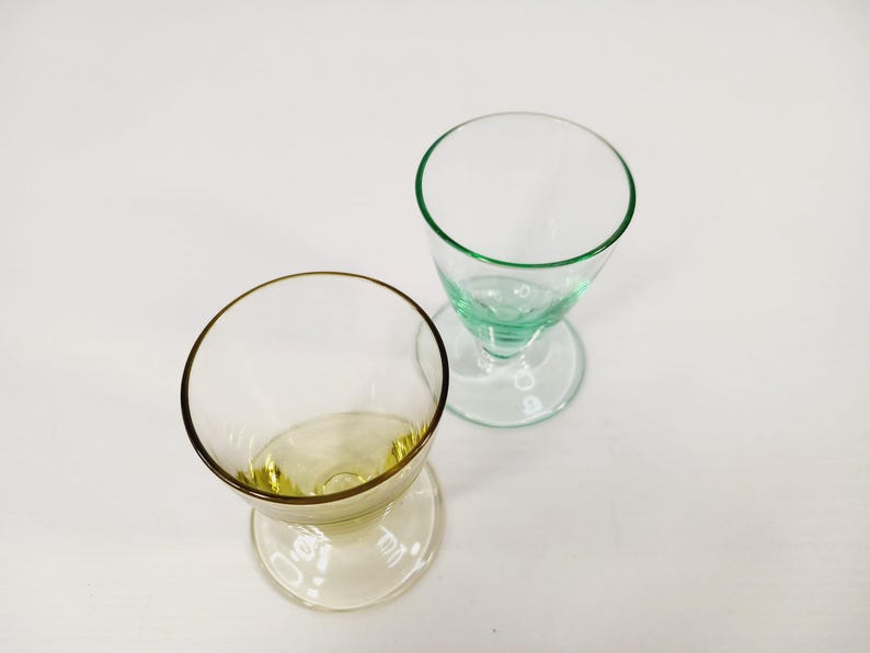 Cordial Glasses Set Two Elegant Barware Retro Collectible Decor ...