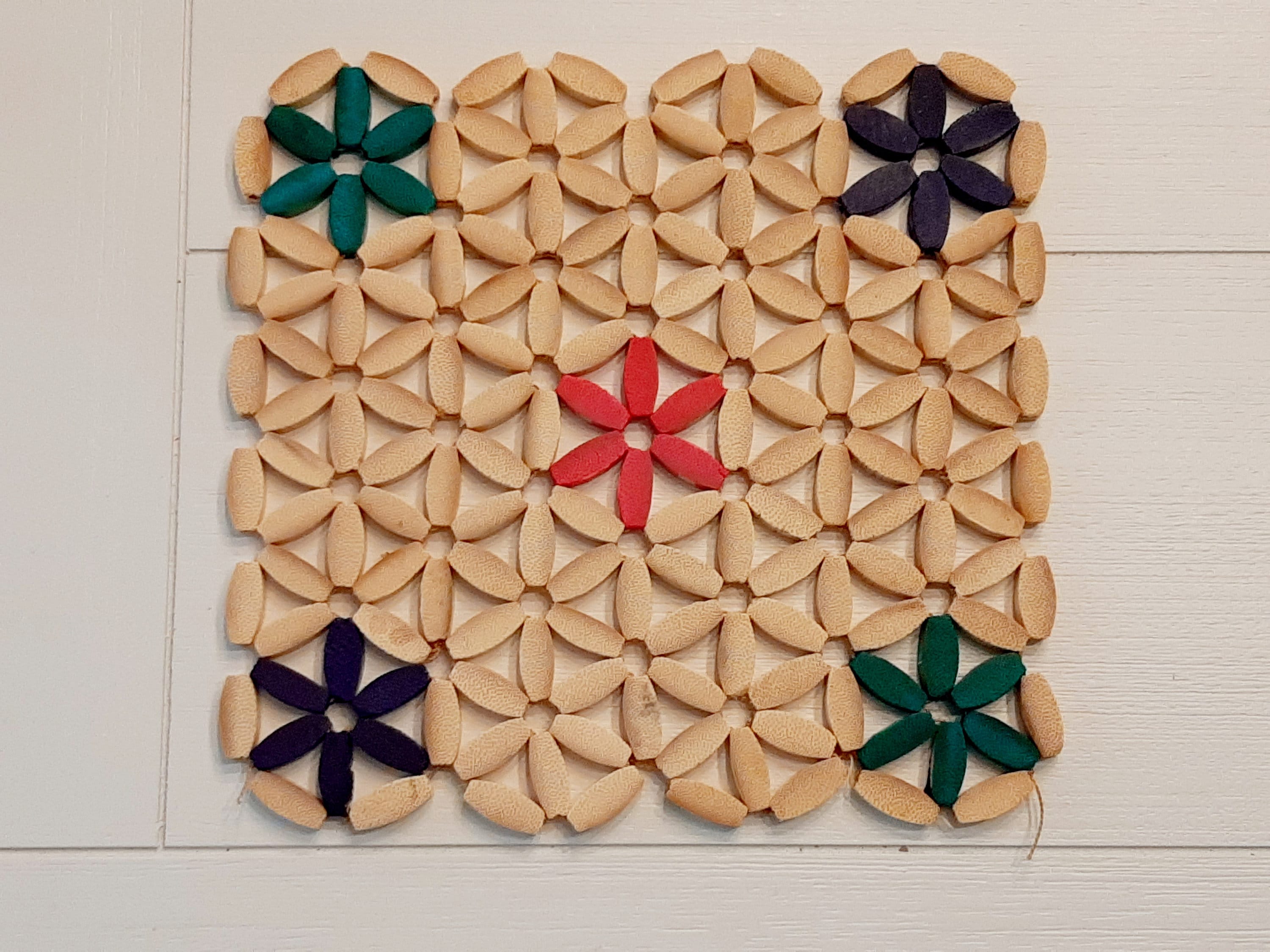 Vintage Trivets Bohemian Style Wooden Beaded Trivet Unique Trivet Wall ...