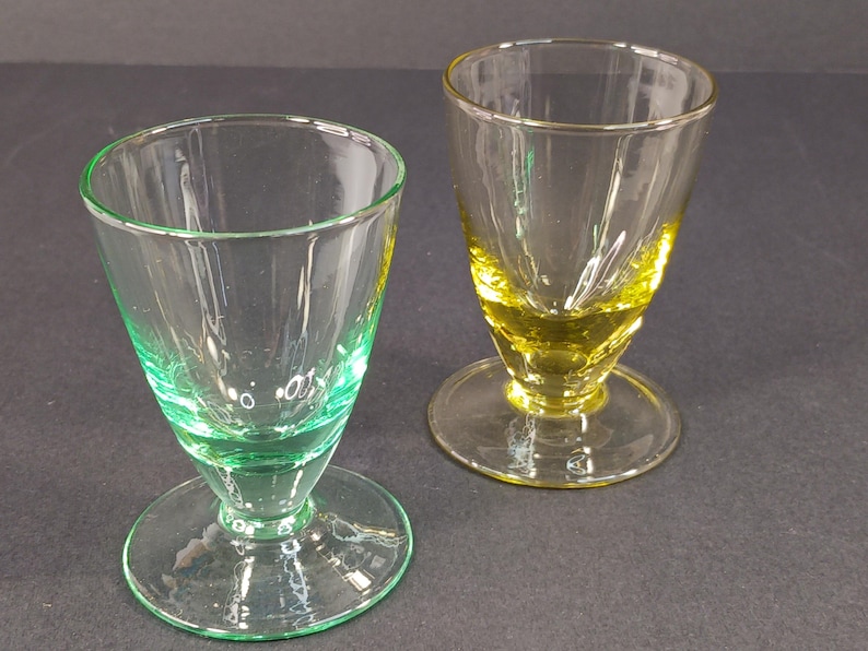 Cordial Glasses Set Two Elegant Barware Retro Collectible Decor ...
